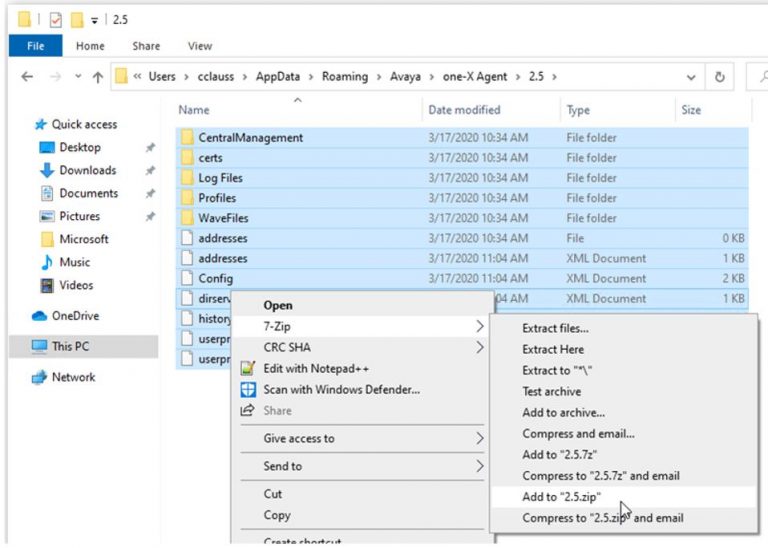 Installing Avaya One-X Agent software quickly by coping configurations ...